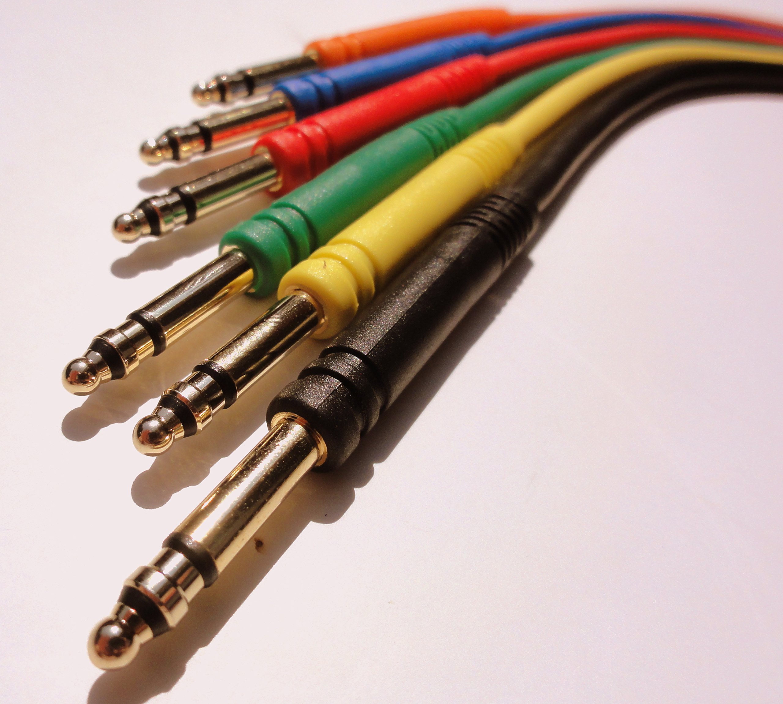 Hemyum JDS Audio TT Bantam 1.5 Foot Gold Plated Quad Core Patch Cables (Pack of 6) Multi-Color 18"