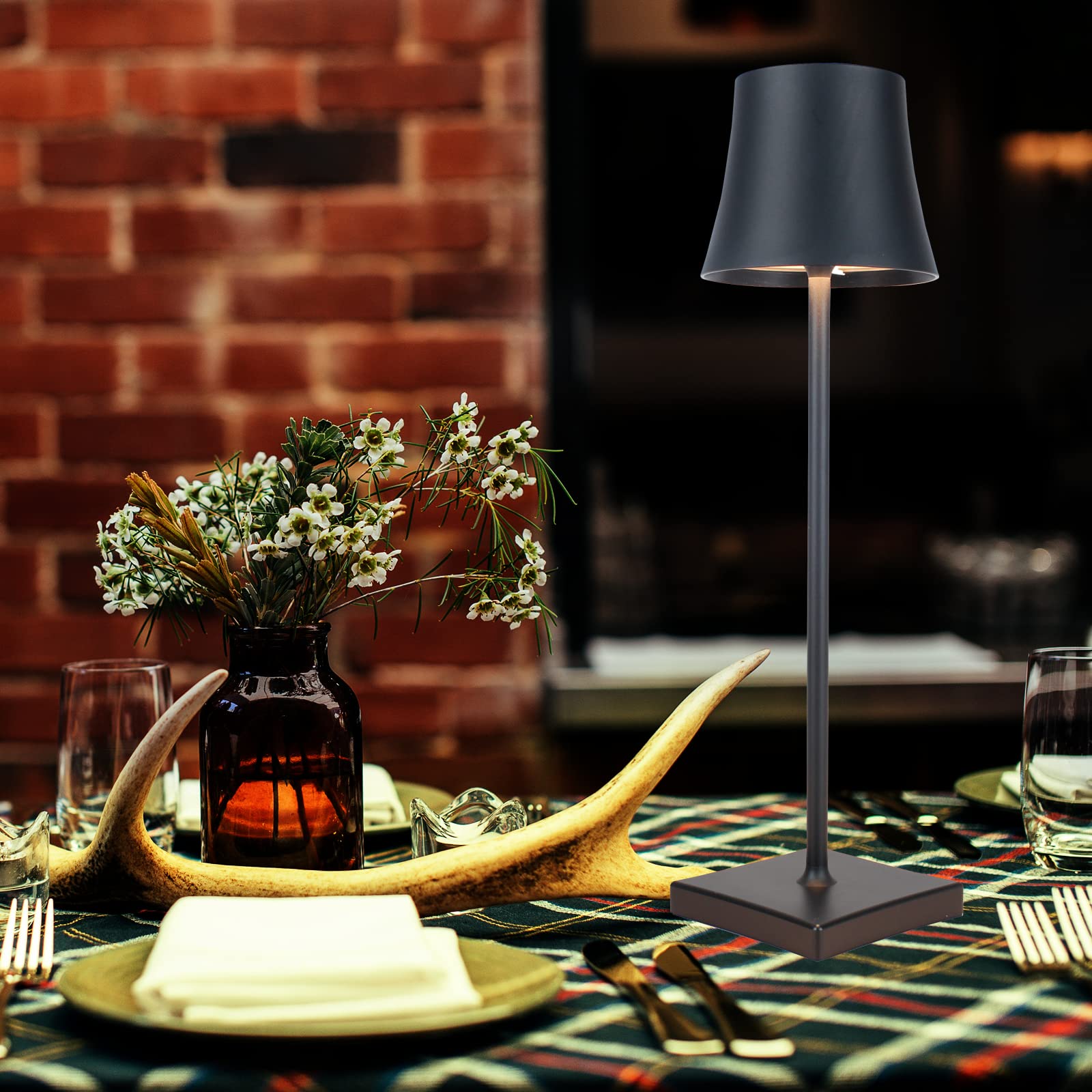 MADCKDEDRT LED Desk lamp,Cordless Table lamp,Rechargeable,Dimmable,Portable,Suitable for Indoor and Outdoor Lighting Black