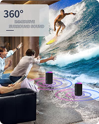 Portable Bluetooth Speakers Wireless Waterproof IPX7,Bluetooth Speakers with Lights,Speakers Bluetooth Wireless Loud with Bass,DSP TWS Pairing for 48W Stereo Bluetooth 5.1 Speaker Powerful Bass