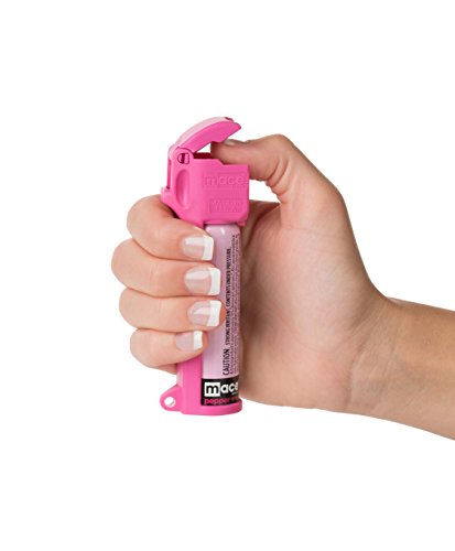 Mace Brand Personal Pepper Spray (Hot Pink) β Accurate 12β Powerful Pepper Spray with Flip Top Safety Cap, Leaves UV Dye on Skin β Great for Self-Defense