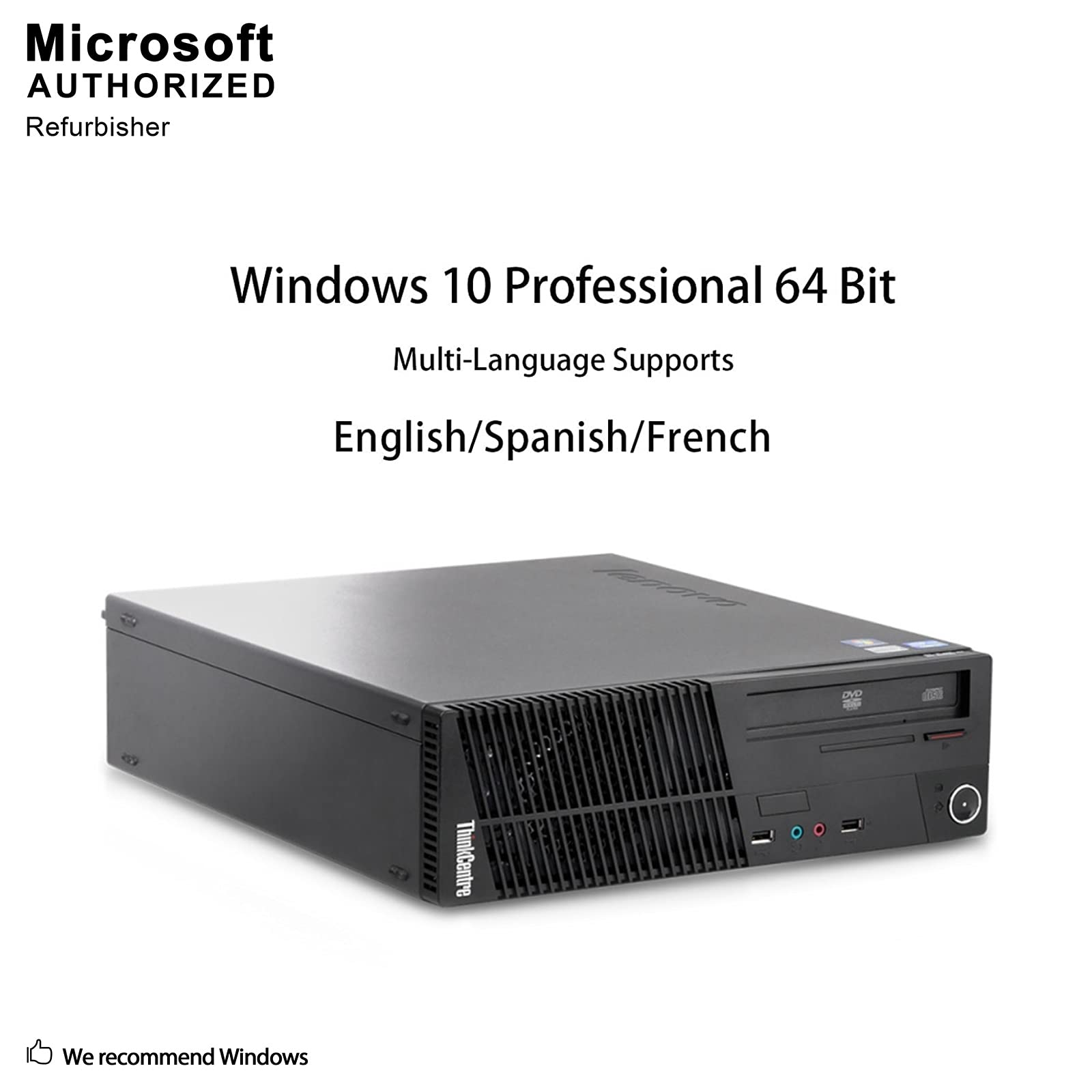 Lenovo ThinkCentre M71E SFF Business Desktop Computer PC, Intel Quad Core i5-2400 up to 3.4GHz, 16G DDR3, 1T, DVDRW, WiFi, BT, DVI, VGA, Windows 10 Pro 64 Bit-Language English/Spanish/French(Renewed)