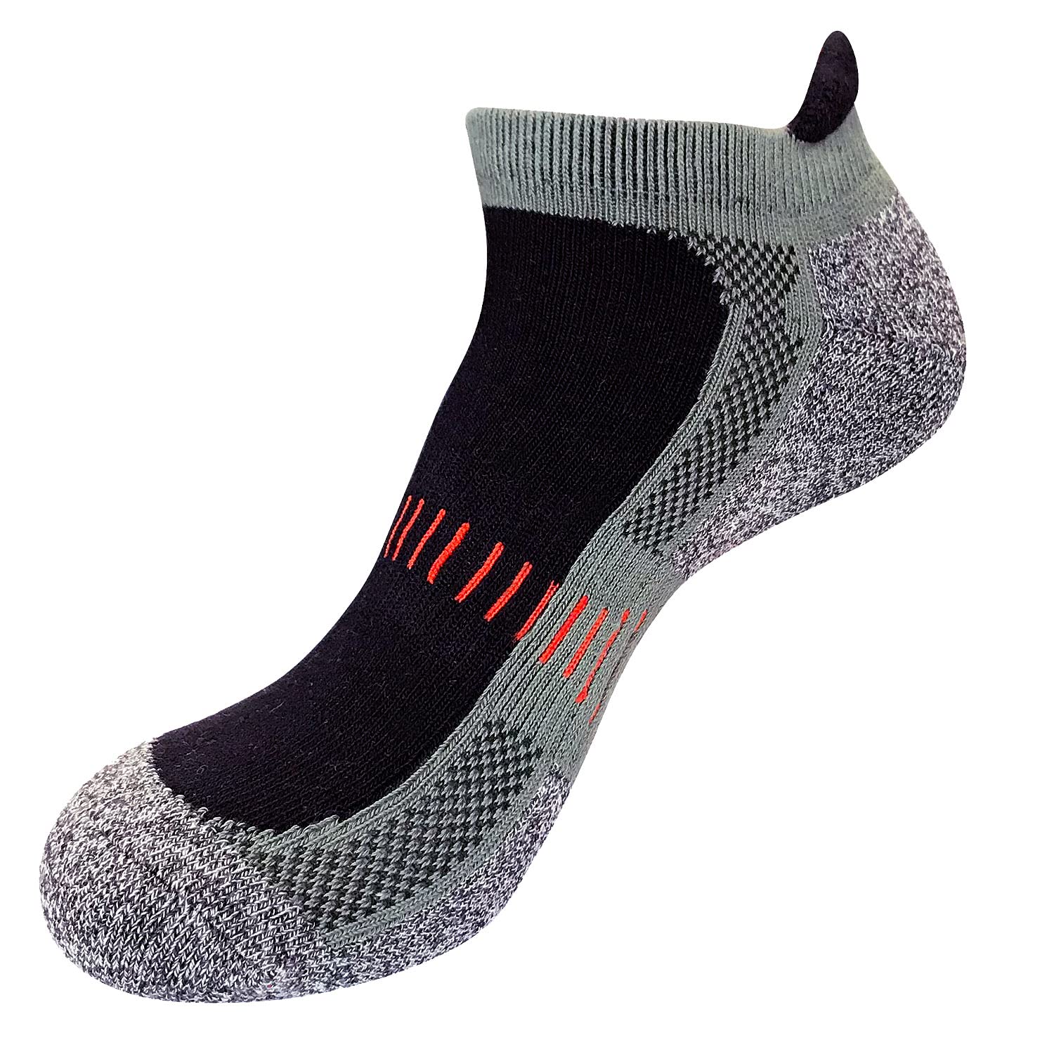 Men's Performance Cushion Cotton Low Cut Ankle Athletic Socks Heel Tab Running Socks(5 Pairs) (Five colors), 6-12