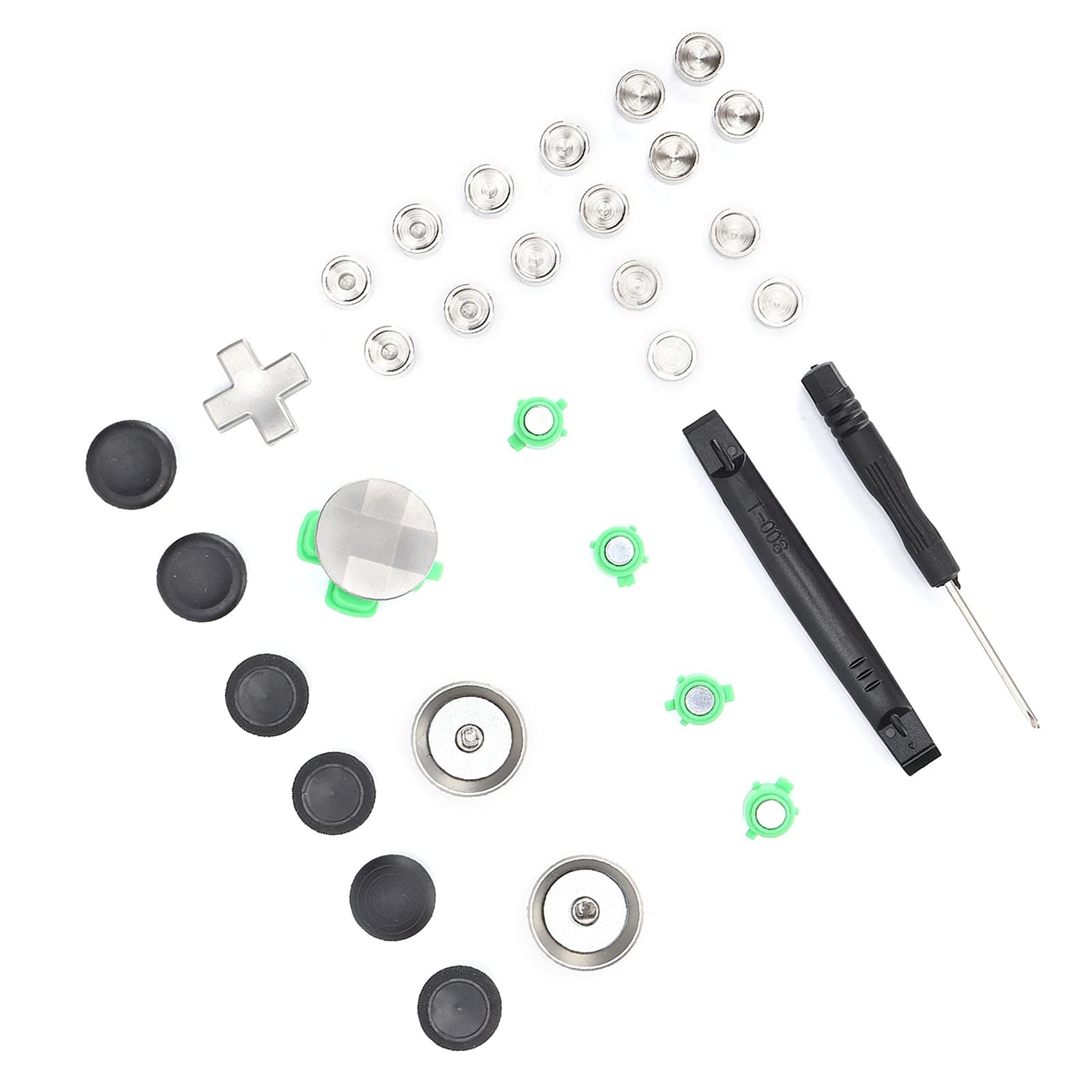 Metal Controller Buttons, Accessories Repair Kit Bundle Comfortable Hand Feel Adjustable Height Easy Installation Portable for Repair Parts