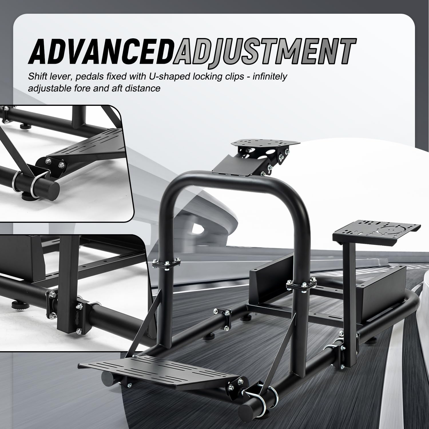 Marada Racing Simulator Cockpit fit for Logitech G27 G29 G920 G923, Fanatec, Thrustmaster T300RS T500R, Upright Stable Sim Racing Cockpit, without Wheel Pedal Shifter Seat