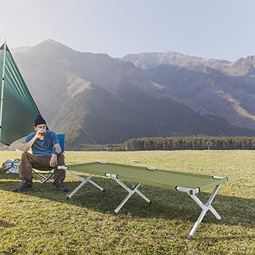 Kcelarec Outdoor Camping Cot, Folding Lightweight Bed Portable Camping Cot with Carry Bag for Adults Hiking Hunting Traveling