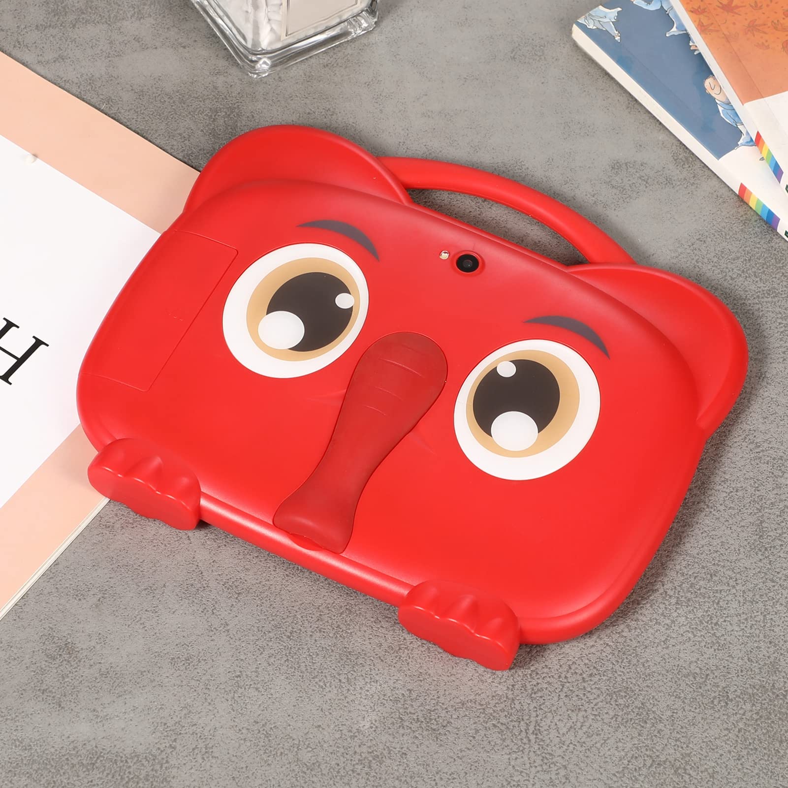 Kids Tablet, US Plug 100β240V Dual Camera Kids Tablet 5500mAh 7 Inch Support WiFi HD 1080P for Children (Red)
