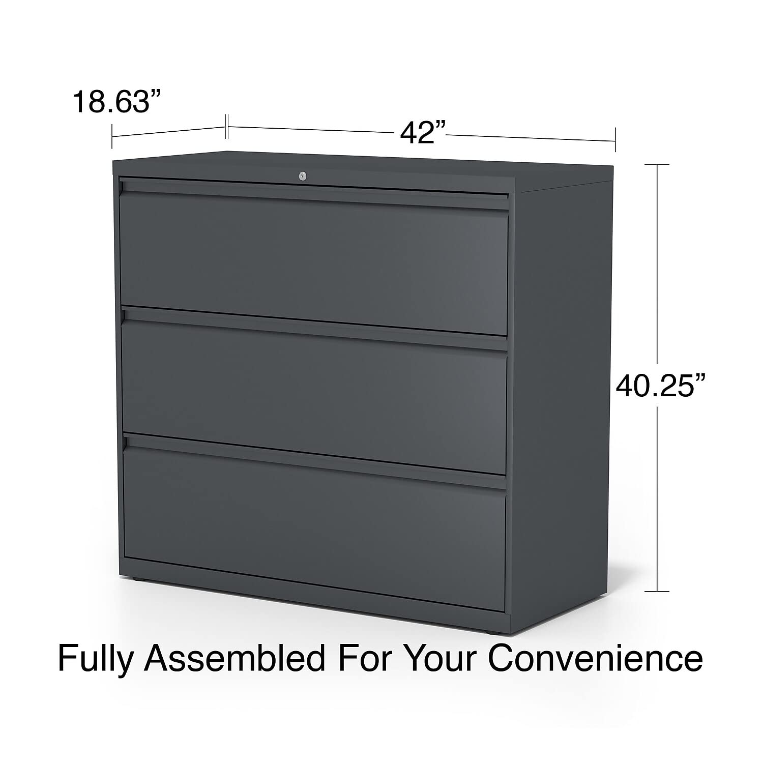 Lorell Fortress File Cabinet, 42 by 18-5/8 by 40-1/4-Inch, Charcoal