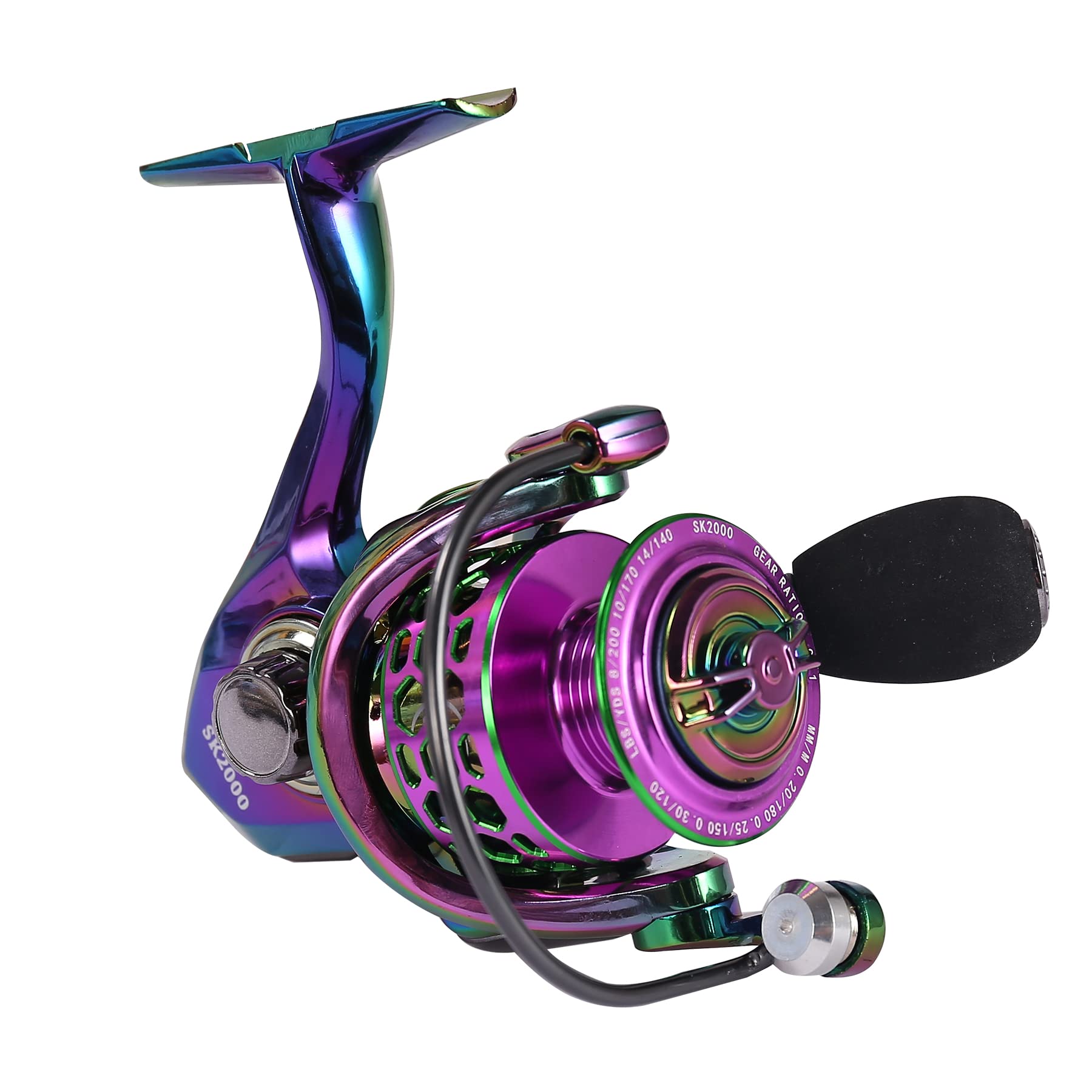 Metal Spinning Wheel Spinning Reel, 14+1 BB Lightweight, Super Smooth and Powerful, Size 2000 Ideal for Super Light/Ice Fishing Reels
