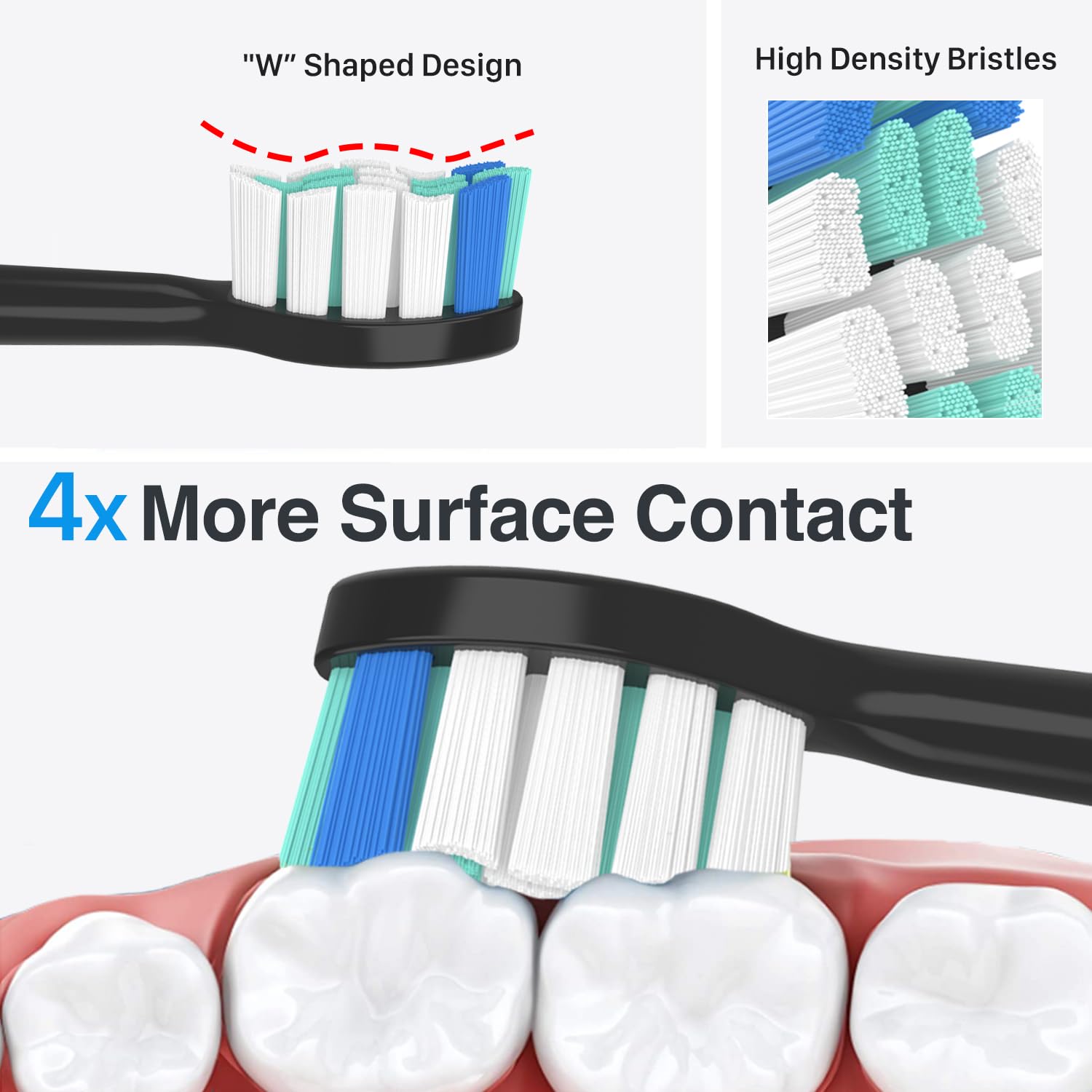 Senyum Replacement Toothbrush Heads - Compatible with Philips Sonicare Electric Toothbrush (Snap-On),8 Pack
