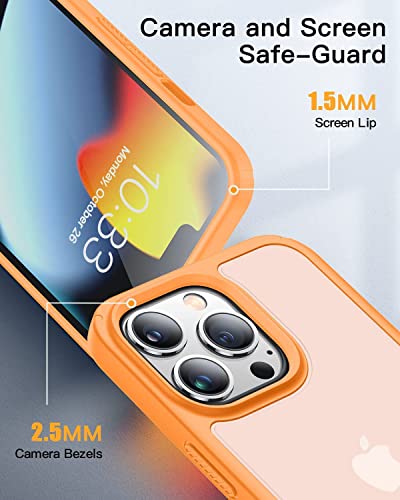 Humixx 2023 Upgraded Designed for iPhone 13 Pro Max Case [Military Grade Drop Protection] Slim Fit Translucent Matte Back with Soft Edge Protective Case for iPhone 13 Pro Max 6.7“ - Apricot Yellow