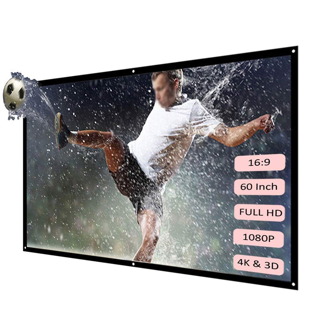 IULJH 60/72/84/100/120 inch Projector Screen 16:9 White Dacron Diagonal Video Projection Screen Wall Mounted for Home Theater Movie (Size : 84inch)