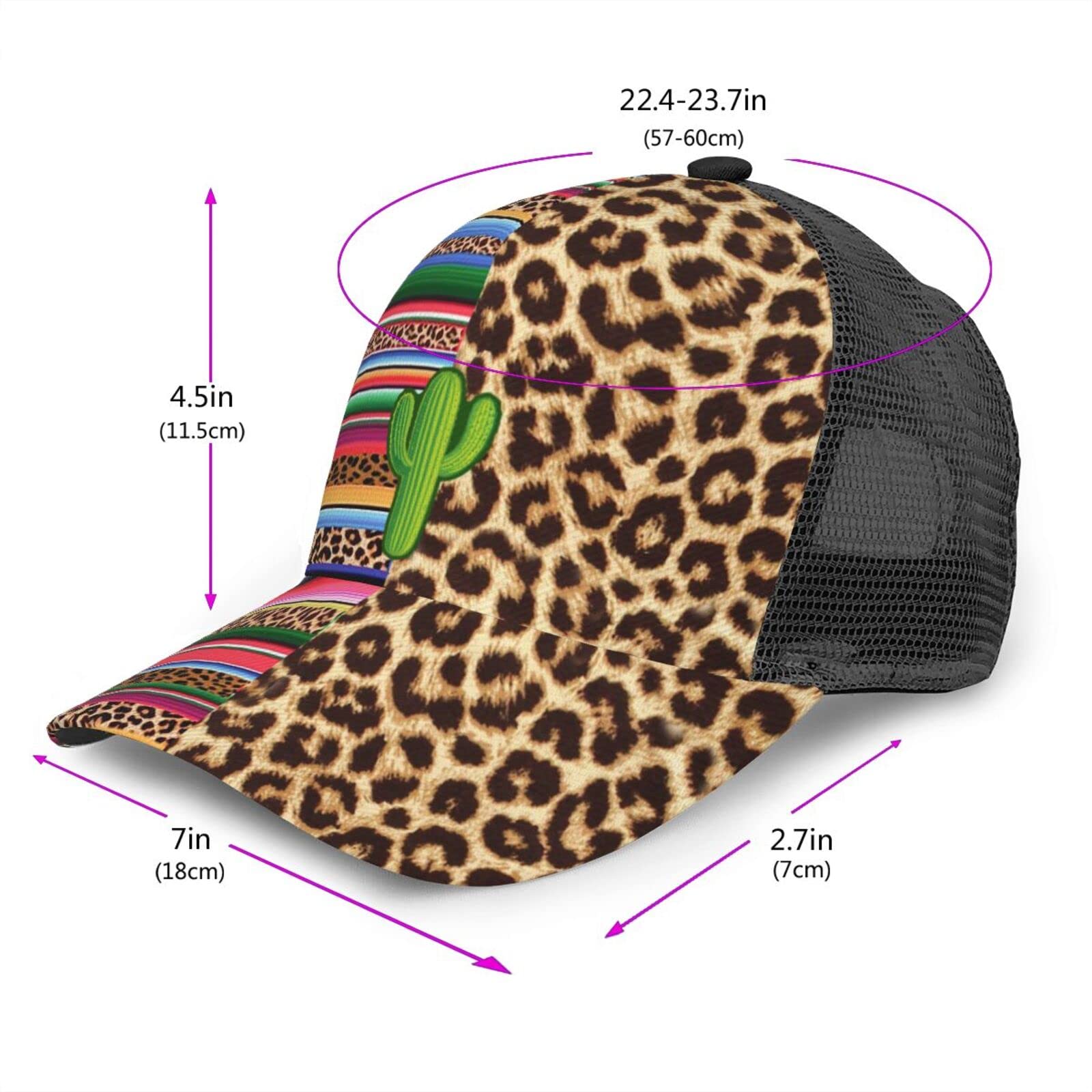 Mowbrou Leopard Print Baseball Cap for Men Women Adjustable Mesh Vented Unisex Trucker Hat Fashion Dad Caps