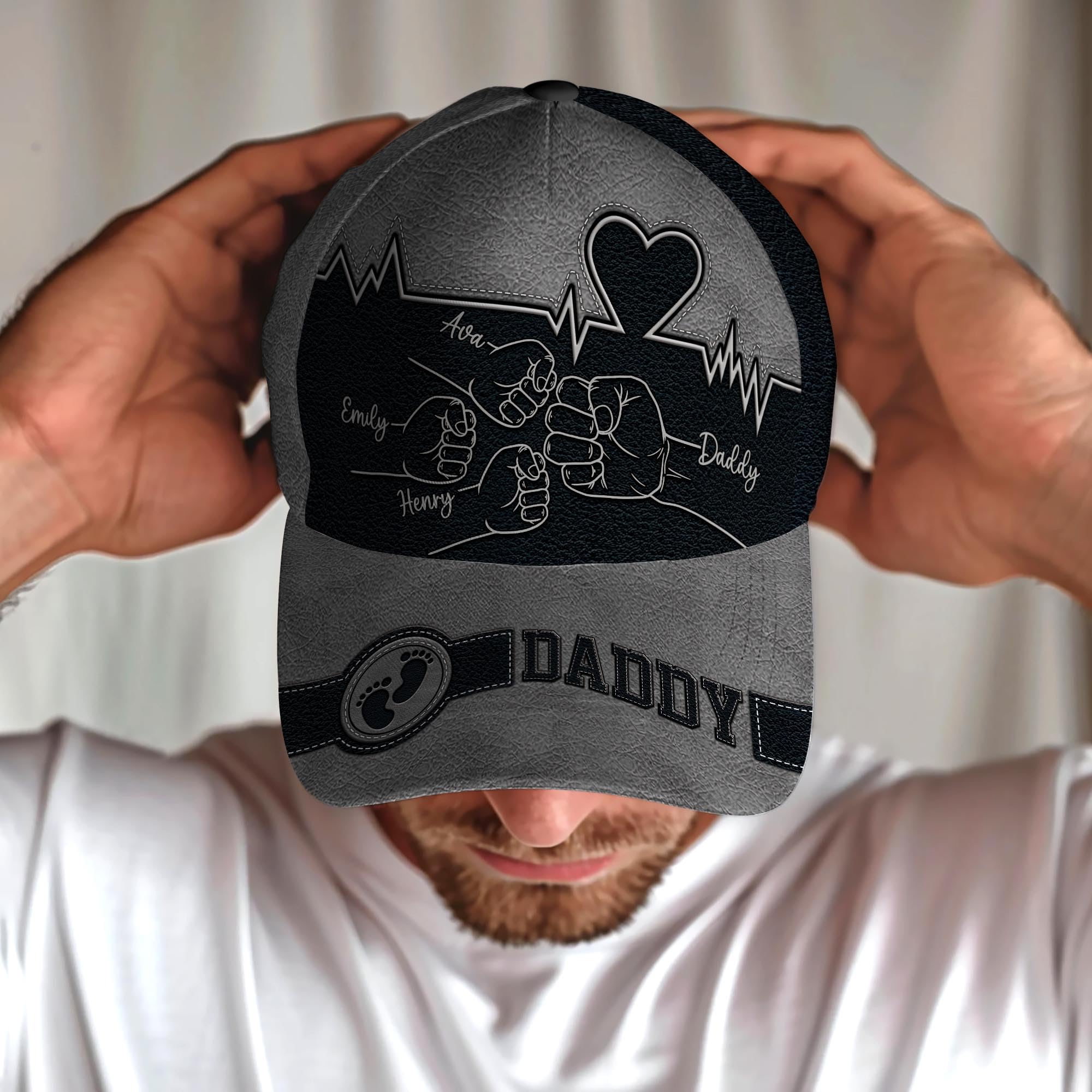 Personalized Fathers Day Hat, Fist Bump Hat, Customized Daddy Hat, Custom Dada Hats, Grandpa Baseball Cap 4