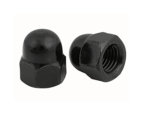 WALENI Hex Acorn Cap Nuts M3 M4 M5 M6 M8 M10 M12 Carbon Steel Ni-Plated/Black Zinc Plated Hexagon Cap Nuts Dome Cover Nuts Acorn Nuts (Color : Black Zinc Plated_M4 (10pcs))