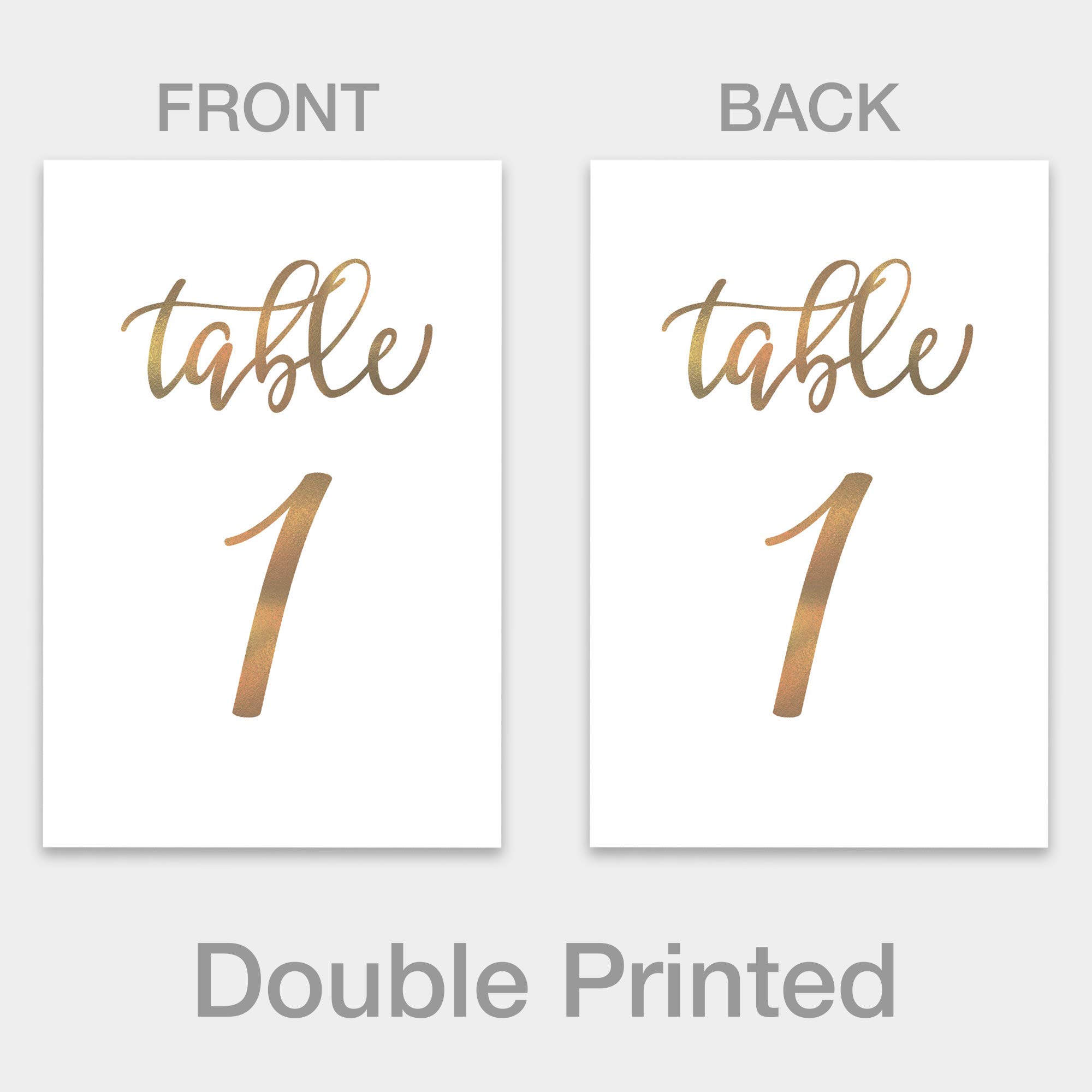 Merry Expressions Gold Wedding Table Numbers 1-30, Wedding Decorations for Reception - 4x6 inch Double Sided