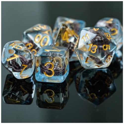 Ocean Pirate Ship DND Dice Set for Dungeons and Dragons, Gifts, D&D, D and D, Pathfinder, Accessories, D20, Polyhedral, Resin Dice, Metal, Dice Tray, Tower, Bag, Box