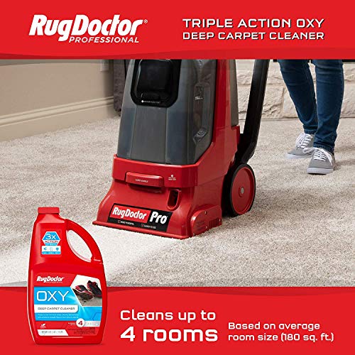 Rug Doctor Pro Deep Commercial Carpet Cleaning Machine with Motorized Upholstery Tool, Large Red Commercial Grade Carpet Cleaner, Includes 48 oz. of Oxy Cleaning Solution