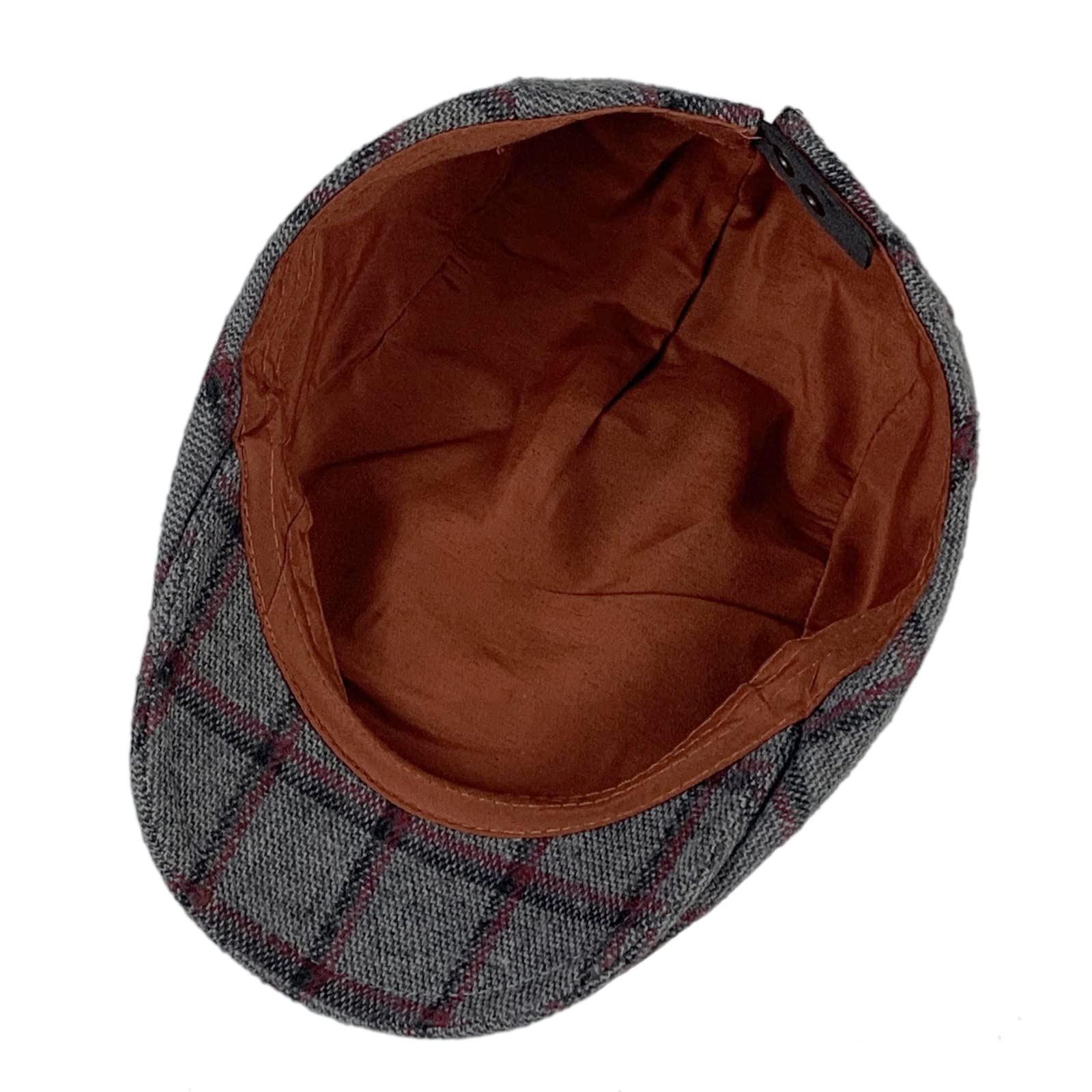 Newsies Plaid Flat Caps Hats for Men Paperboy Golf Cap Beret Cabbie Caps(Red)