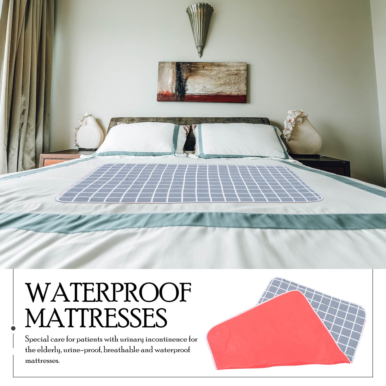 Reusable Bed Pads Incontinence Bed Pads Mattress Chair Covers for Bed Wetting Elderly Dogs Sheet Protector Grey Reusable Underpads