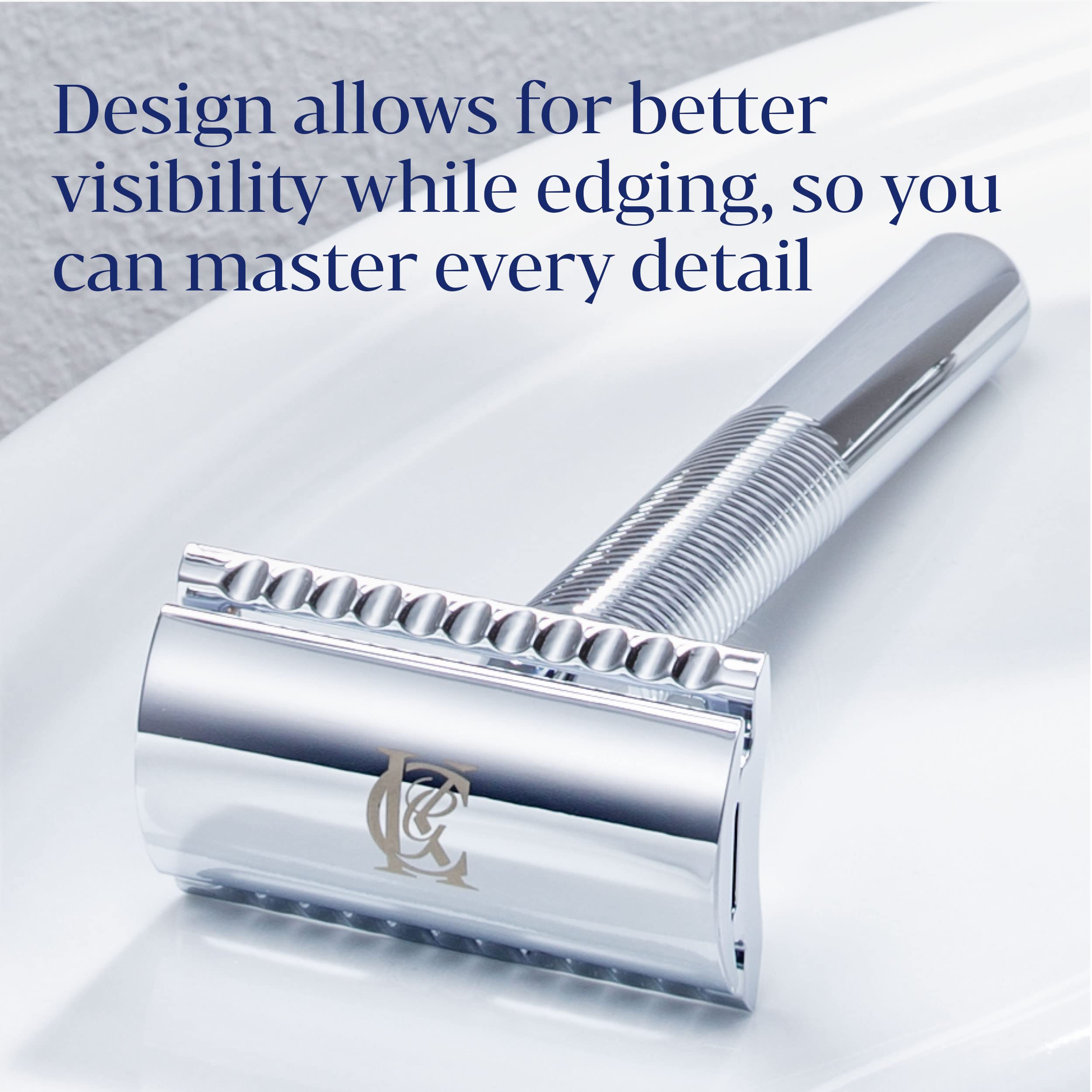 King C. Gillette Safety Razor with Chrome Plated Handle and 5 Platinum Coated Double Edge Safety Razor Blade Refills with Double Edge Safety Razor Blade Refills, 10ct