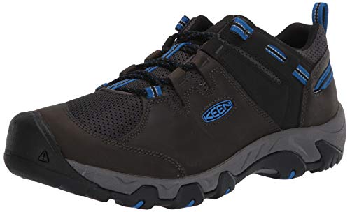 KEEN Men's Steens Vent Low Height Breathable Hiking Shoes, Magnet/Sky Diver, 11