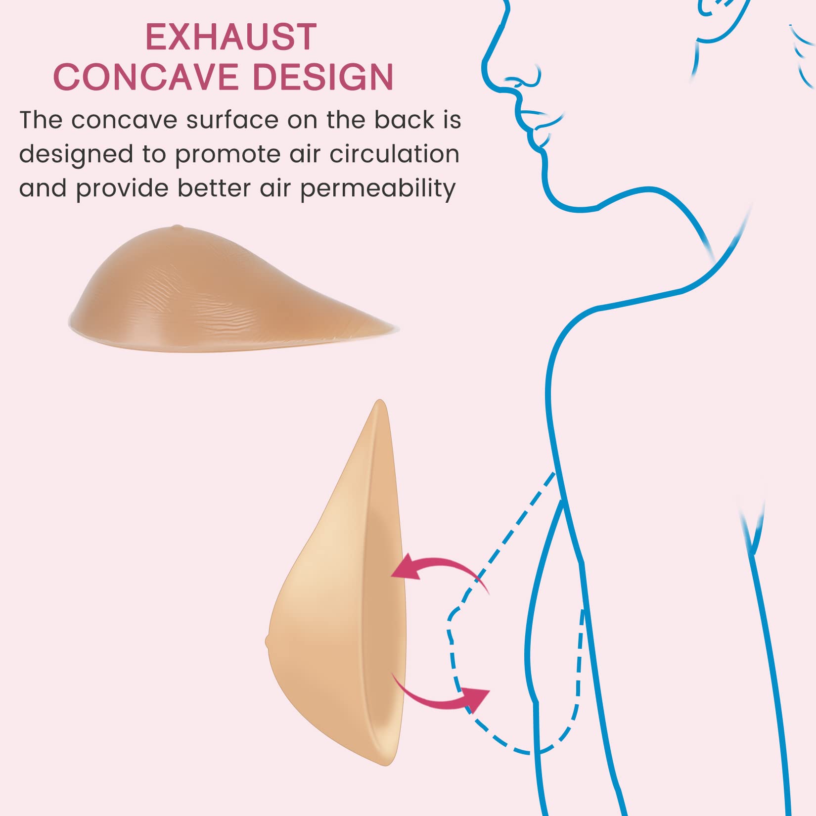 IVITA One Piece A Cup Teardrop Shape Silicone Breast Forms Fake Boobs for Mastectomy Prosthesis Bra Pads Inserts Crossdressers