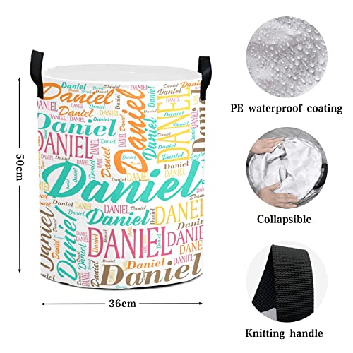 Personalized Laundry Basket with Name Personalized Hampers for laundry for Kids Adults Boys Girls Customized Collapsible Clothes Storage Basket with Handle (Colour 07)