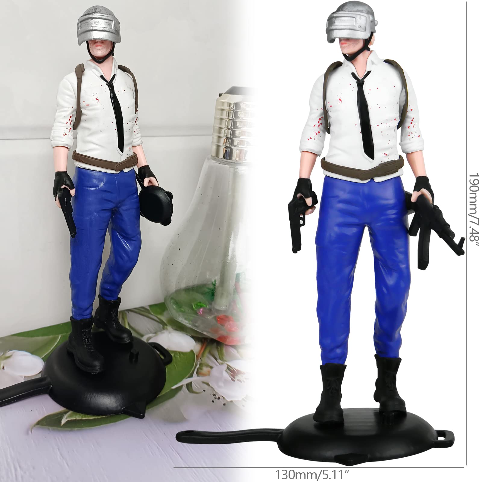 PSMILE Man in White Shirt Anime Figure PVC Action Figure for Computer Case/Cake Decoration