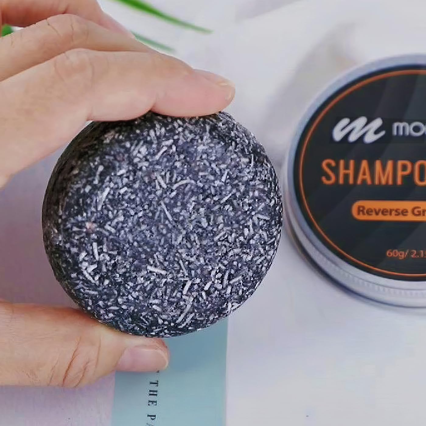 Reverse Grey Hair Shampoo Bar - Moisturizer, Extra Strength Refreshing Scalp , Gray Hair Coverage, Darkening, Natural Solid Shampoo, for Women and Men, Restore Shiny Hair, Paraben Free, 2.15 Oz