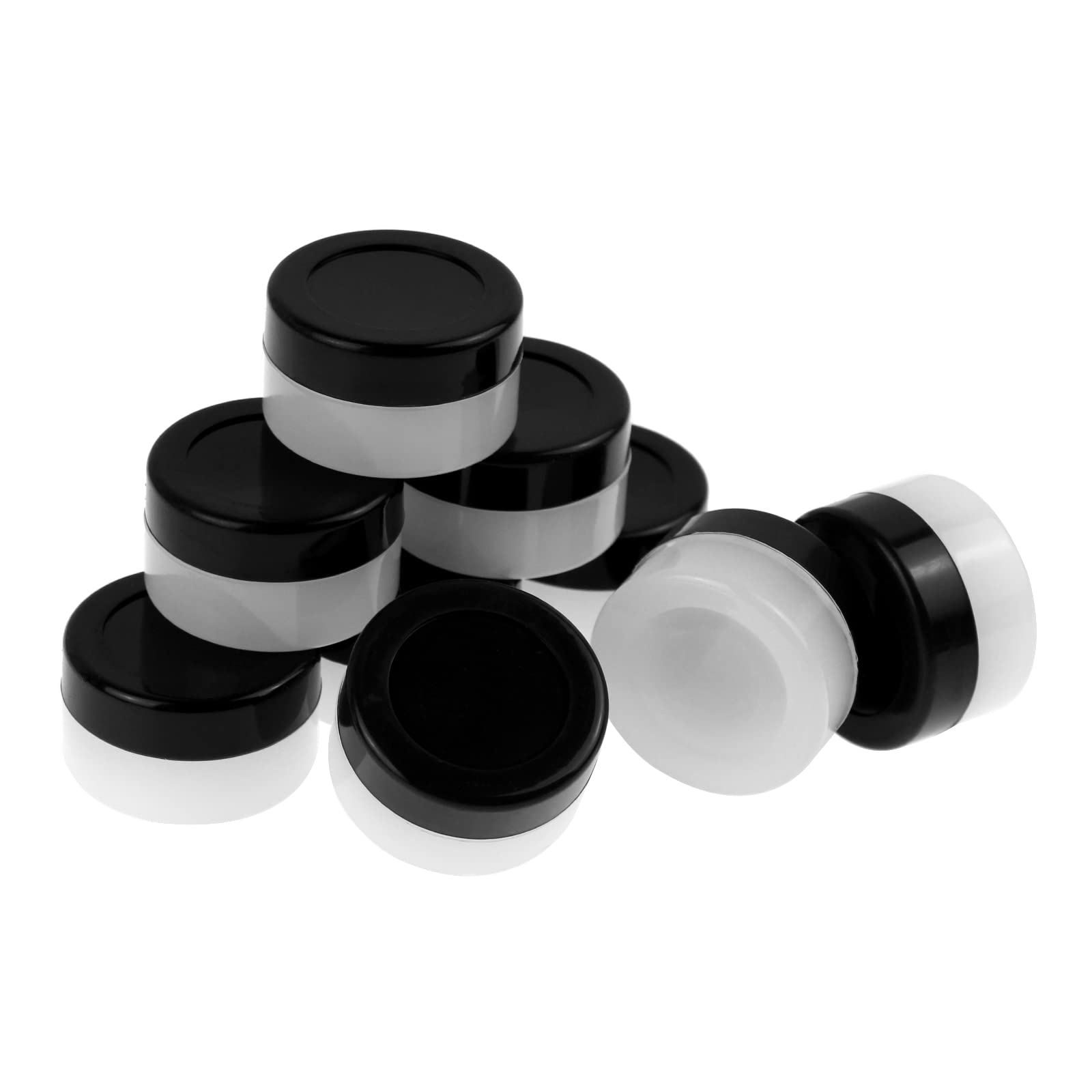 ooDuo 5ml Silicone Containers Wax 20pcs Non Stick Round Oil Kitchen Multi Use Storage Jar Clear Bottom and Black Cover