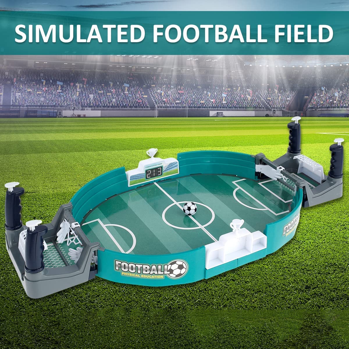 Mini Interactive Foosball Game, Tabletop Football Game Toy, Parent-Child Interactive Desktop Sport Board Game, Desktop Toy for Kids Adults (Large)