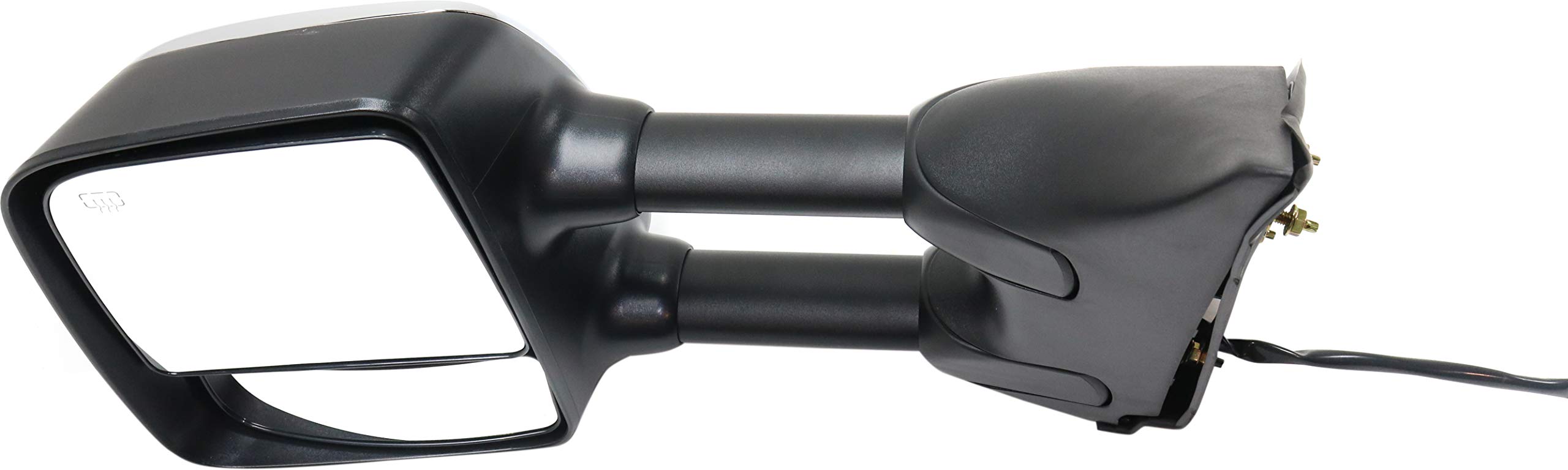 Kool-Vue Driver Side Mirror Compatible with 2004-2015 Nissan Titan Manual Folding, Heated, Chrome, With Blind Spot Glass, Towing, Power Glass, Black base - NI1320202