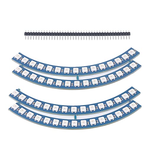 RGB Ring Wall Clock Light, RGB LED Light WS2812 Chip PCB 5V Stable Display IO Interface High Brightness Serial Port for DIY