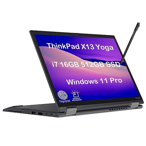 Lenovo ThinkPad X13 Yoga 2-in-1 Business Laptop (13.3" FHD+ Touchscreen, Intel Core i7-1165G7, 16GB RAM, 512GB SSD), Backlit Keyboard, Fingerprint, 3-Year Warranty, IST Pen, Win 11 Pro, Black