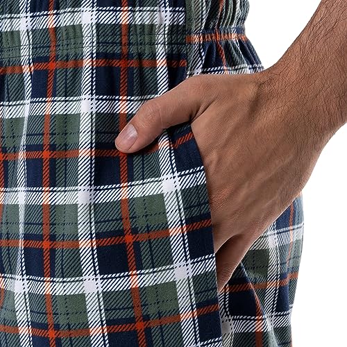 IZOD Men's Flannel Fleece Top and Pant Sleep Set, Green