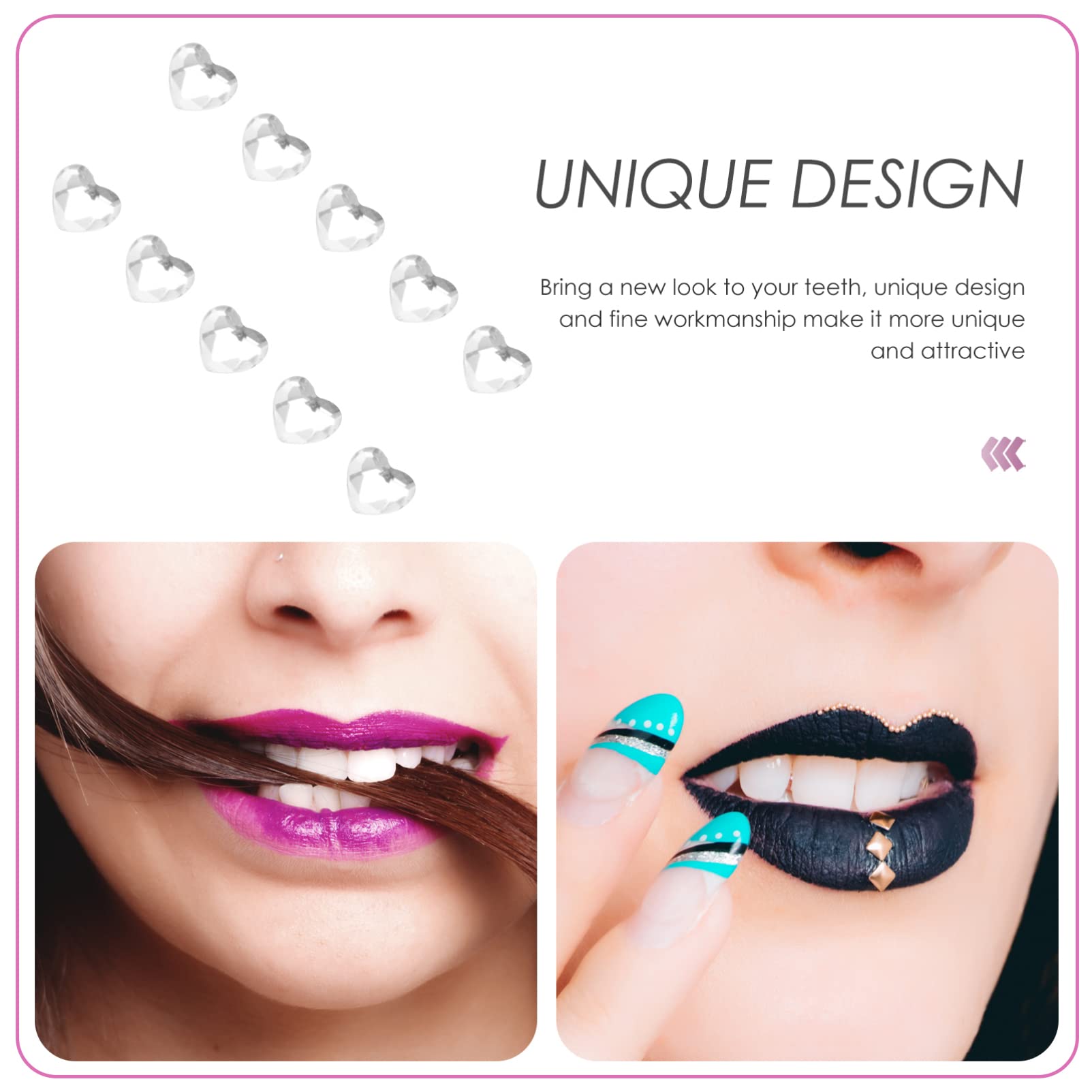 POPETPOP Teeth Jewelry, Tooth Gems Kit, Removable Tooth Ornaments Teeth Diamond for DIY Tooth Decor Nails Decor 10pcs