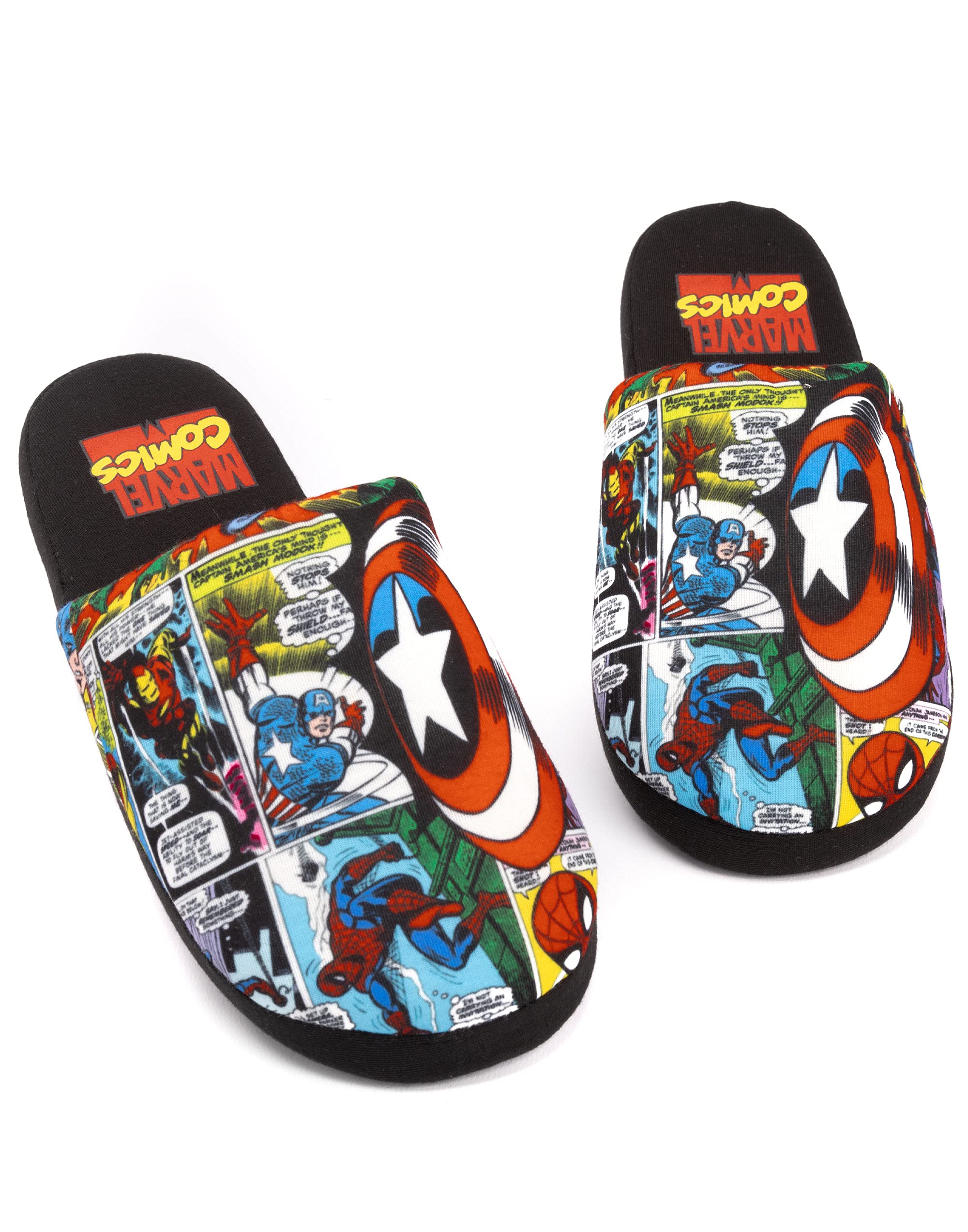 Marvel Avengers Slippers Comic Mens Slip On House Shoes Loafers 9-10 UK