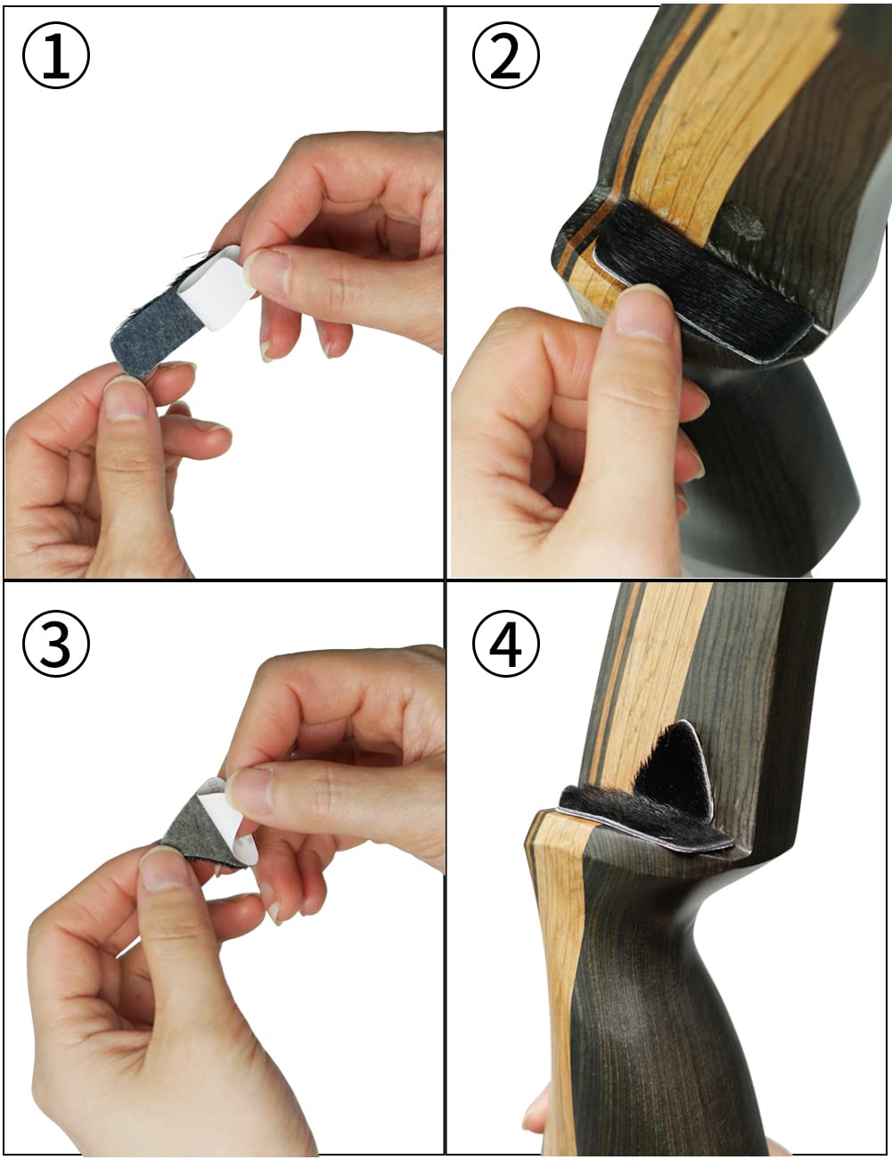 longbowmaker Archery Arrow Rest/Bowstring Siliencer for Recurve Bow (Black-2 Pairs Arrow Rest)
