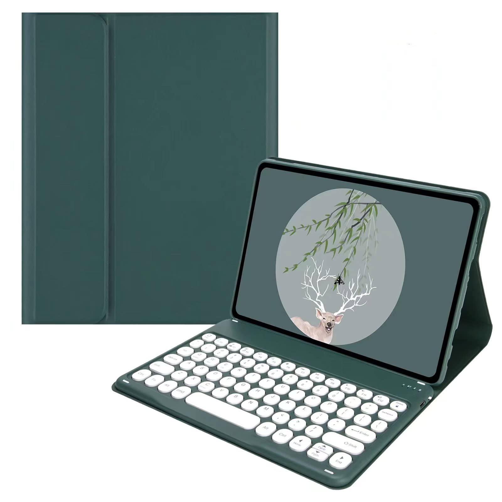 QIYIBOCASE Keyboard Case for Lenovo Tab P11 / Lenovo P11 Plus Case, Round Keys Detachable Wireless Bluetooth Keyboard Case for (Model: TB-J606F TB-J606X TB-J616F), Teal