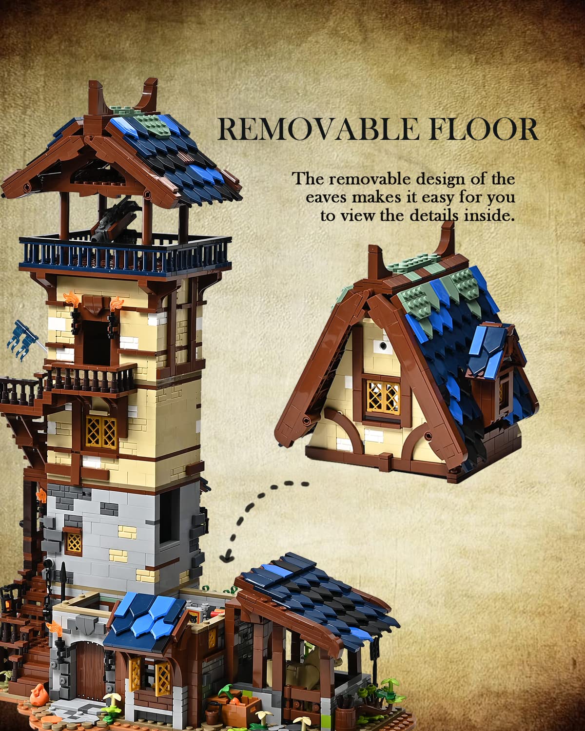 Nifeliz Medieval Observation Tower Building Kit, Impressive Build and Display Model for Adults Teens Kids (3061 PCS)