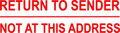 IDEAL Self Inking Stamp β Return to Sender, NOT at This Address β Red Ink, Impression Size 9/16β x 1-1/2β