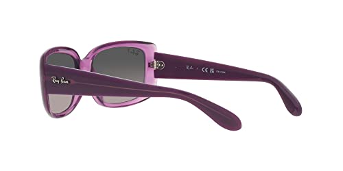 Ray-Ban Women's RB4389 Square Sunglasses, Transparent Violet/Grey Gradient Polarized, 55 mm