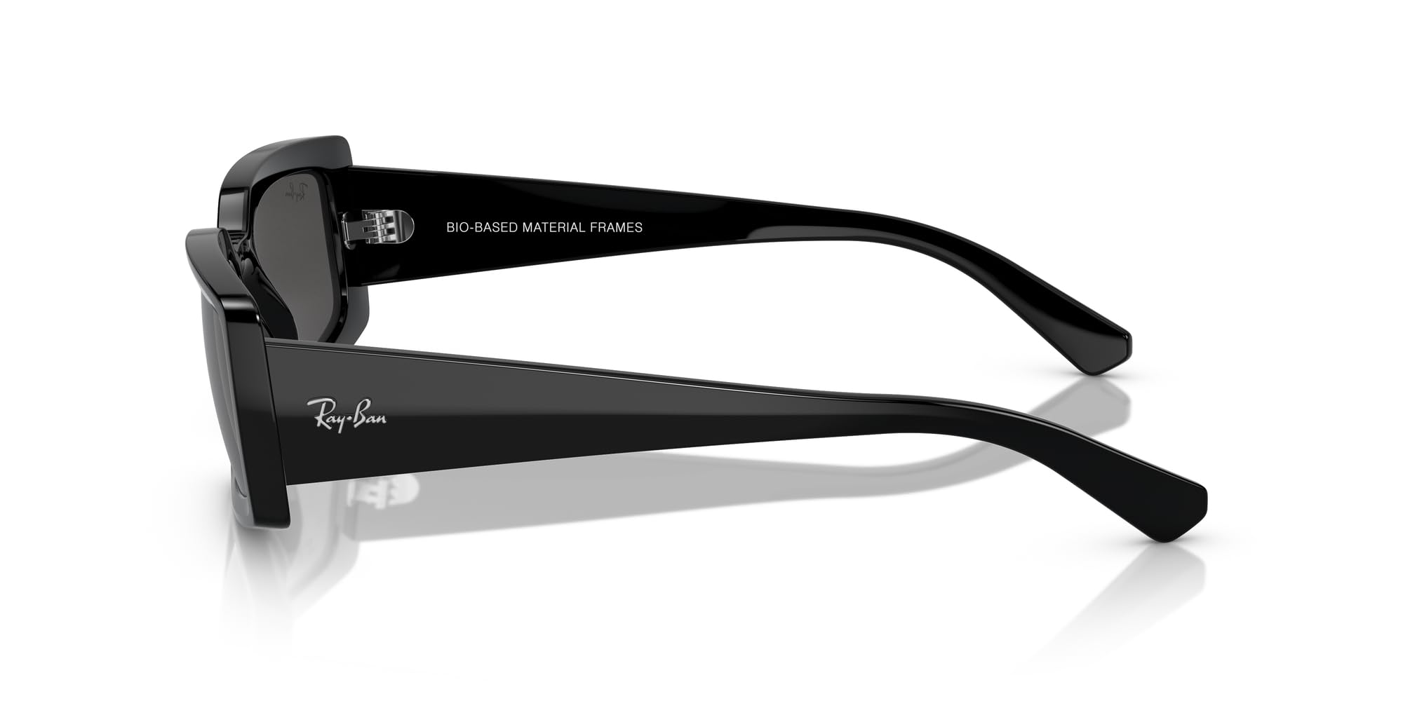 Ray-Ban Women's RB4395F Kiliane Low Bridge Fit Square Sunglasses, Black/Dark Grey, 54 mm