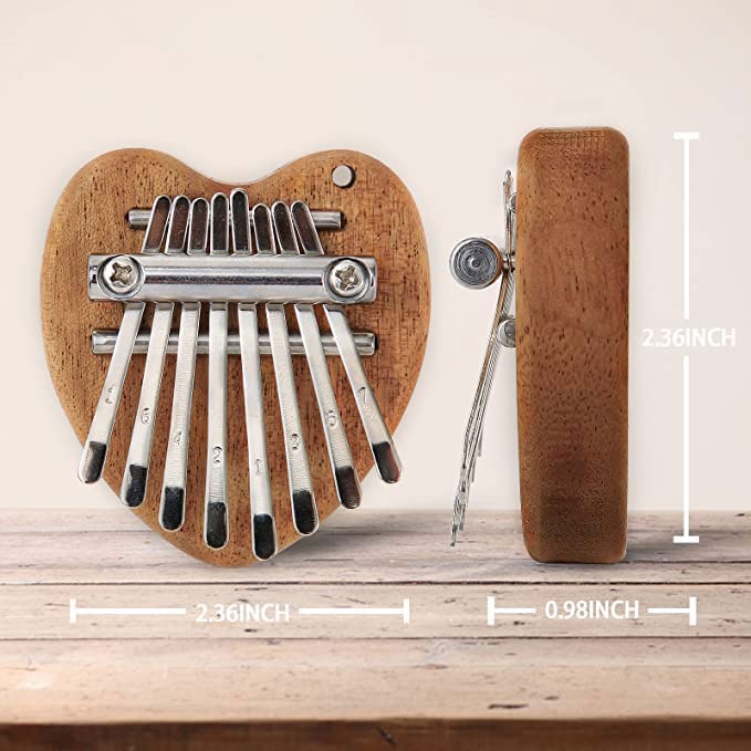 Mini Kalimba Thumb Piano - Musical Instruments, 8 Keys Finger Piano With Lanyard,Study Instruction,Portable Marimba Hand Piano Gifts for Kids Adults Beginners