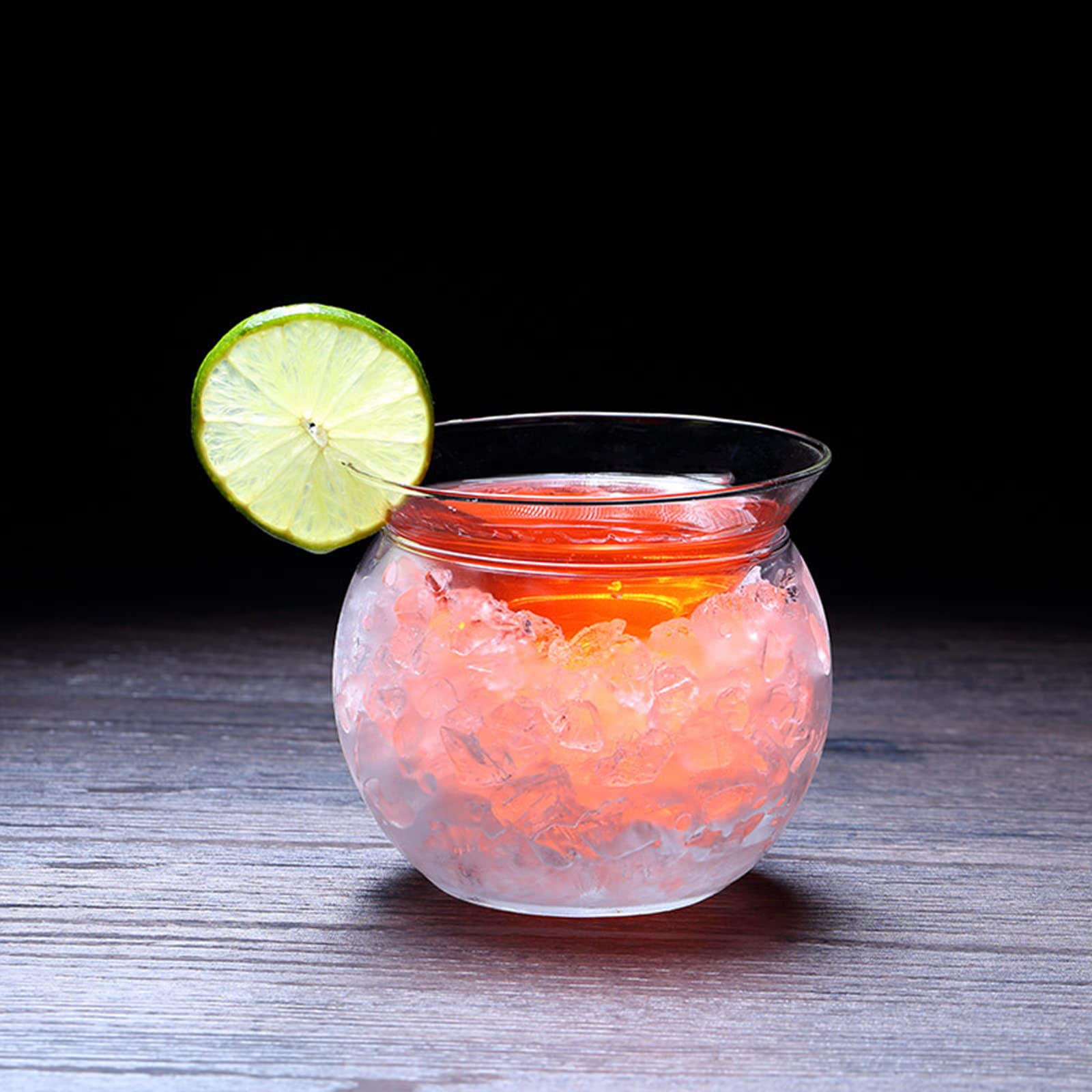 MISNODE 9OZ Stemless Martini Glasses with Chiller Set of 2, Glass Caviar Chiller Server Set with Server Bowl, Cocktail Glass with Ice Holder for Martini Wine Liquor Cocktails Margarita