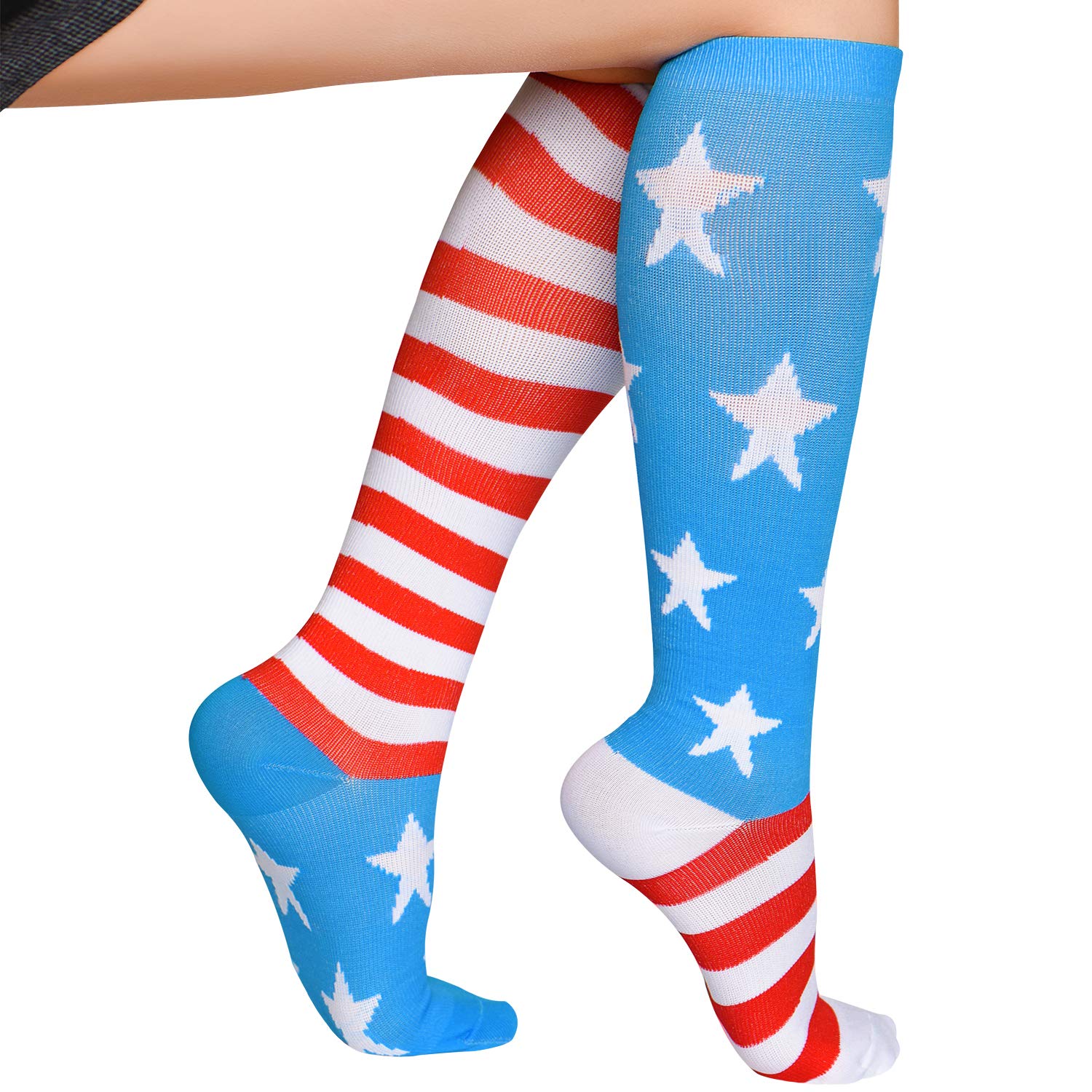 Lavencious Compression Socks 6 Pairs 8-15mmHg for Women Shoe Size 6-10, Sock Size 9-11, 6 Pairs