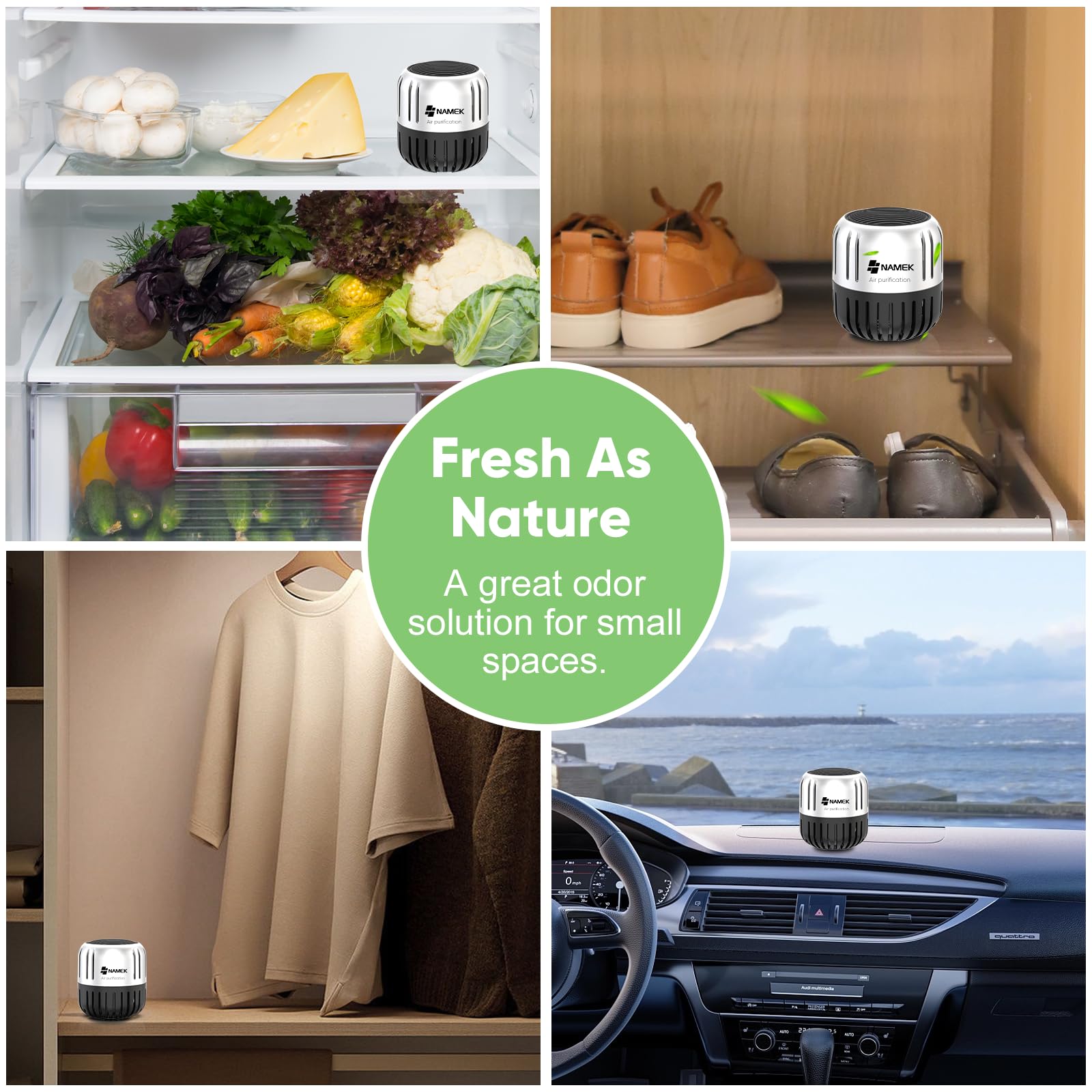 Refrigerator Deodoriser 2-Pack The world's best Fridge deodorizer odor eliminator Closet deodorizer, no need to plug in Better performance than bamboo charcoal air purification bags and baking soda
