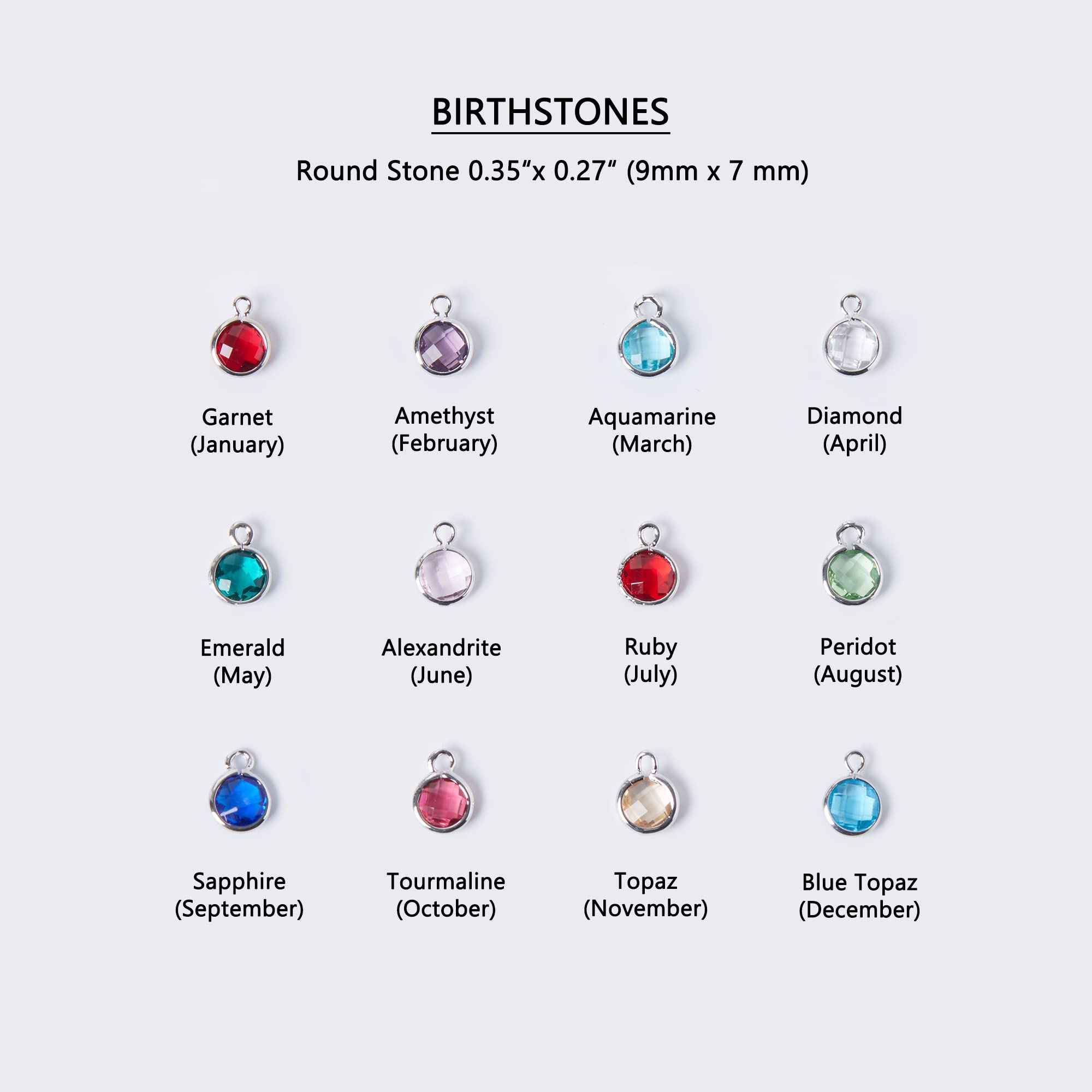 MignonandMignon Sideways Initial with Birthstone Necklace Mother's Day Gift Friendship Best Friend Custom Gemstones -SIN-2HBS-NECK