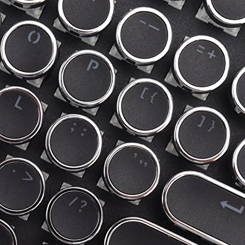 Sanpyl Mechanical Keyboard, Black 104 Key RGB Backlit Gaming Keyboard Round Keycaps Plug and Play Ergonomic Wired Keyboard for PC Laptop Game(Black Punk Version)
