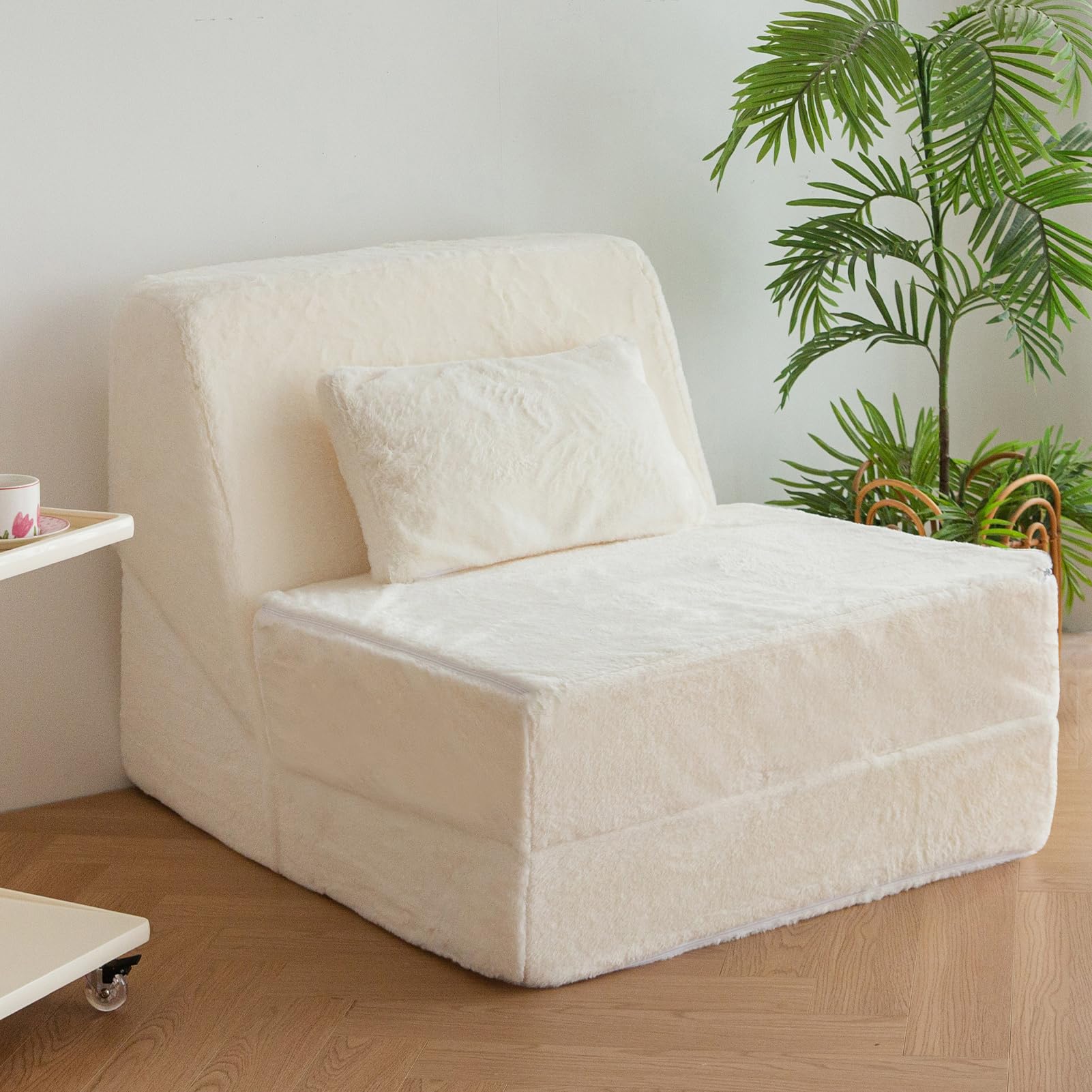 YOSHOOT 3-in-1 Folding Sofa Bed, 7 Inch Convertible Sleeper Chair with Pillow, Fold Out Couch Beds Floor Sofa Lounge for Living Room, Home Office, Playroom